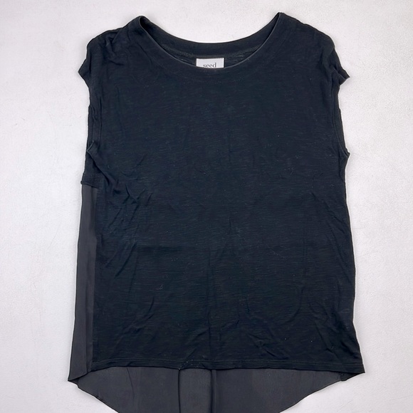 Seed Heritage | Tops | Seed Heritage Black Shortsleeve Sheer Block Top ...